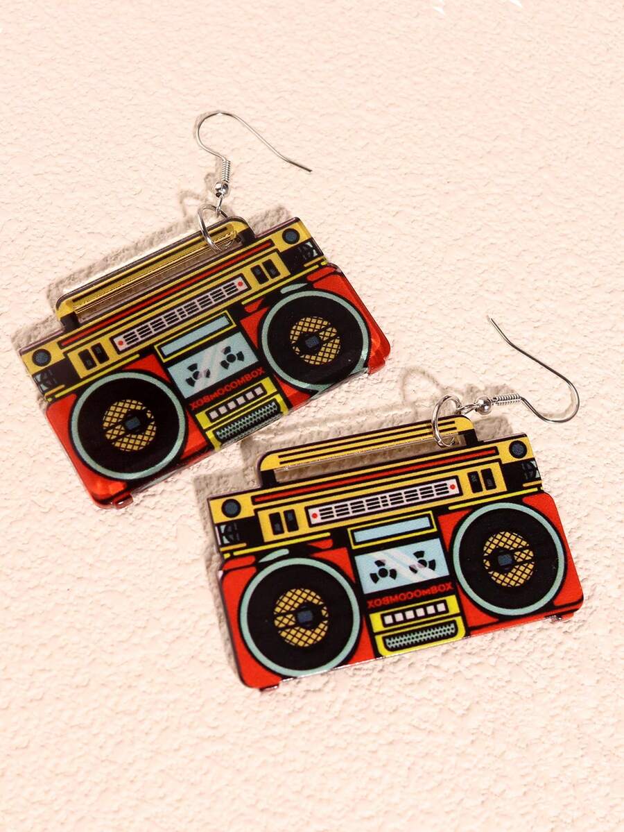1pair Fashion Pmma Radio Drop Earrings For Women For Daily Life Shein Usa