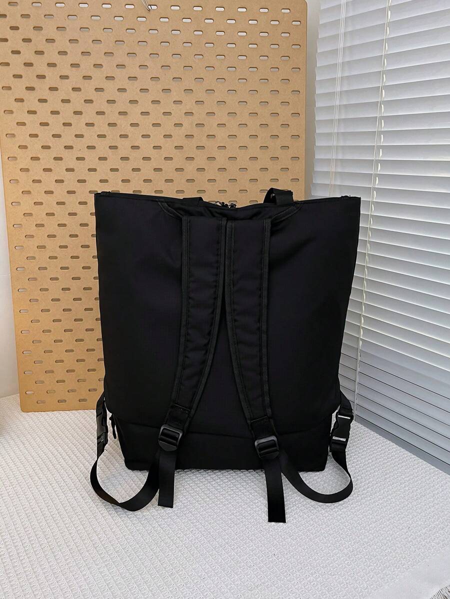 Minimalist Classic Backpack Oversized Black | SHEIN