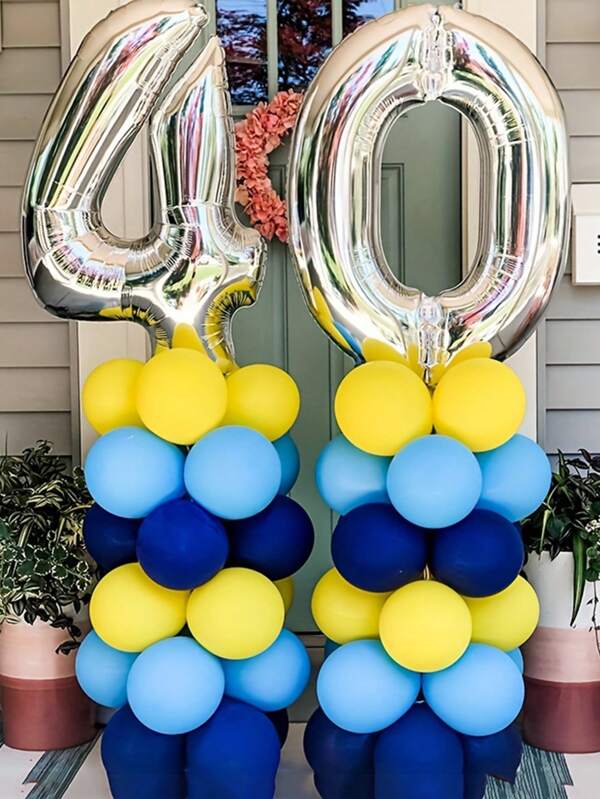 4pcs/set Plastic Balloon Stand, Minimalist Solid Color Plain Balloon ...