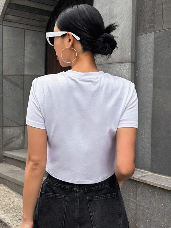 DAZY Slogan Graphic Crop Tee | SHEIN