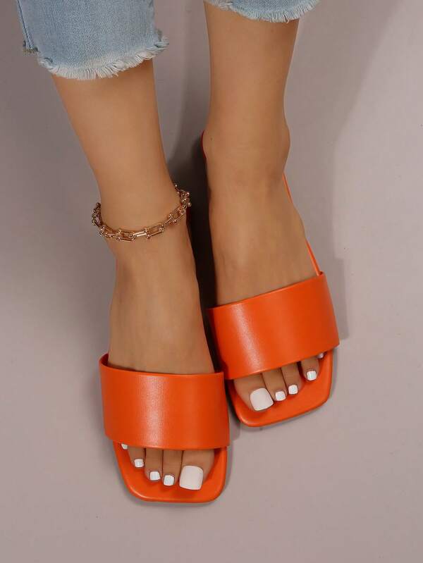 Women's Flat Open Toe Slippers, Beach Sandals Large Size Summer Shoes ...