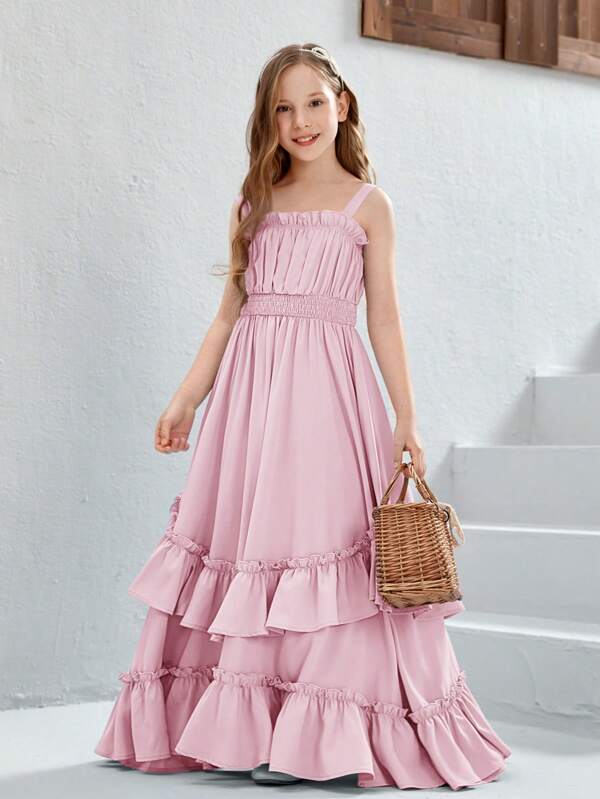 SHEIN Kids CHARMNG Girls Ruffle Hem Cami Dress | SHEIN USA