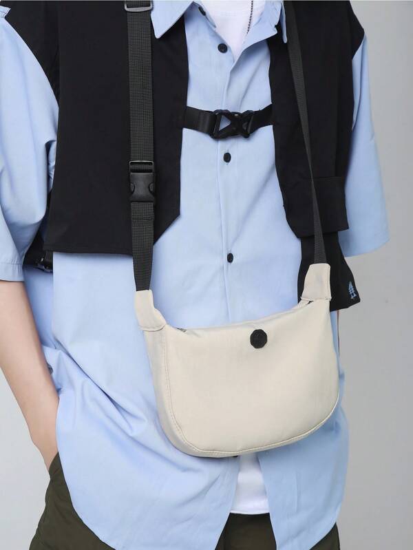 Minimalist Hobo Bag Beige | SHEIN USA