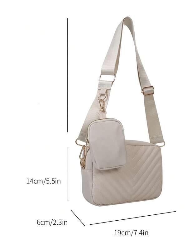 Mini Square Bag With Coin Purse Nylon Chevron Mini Embossing Cube ...