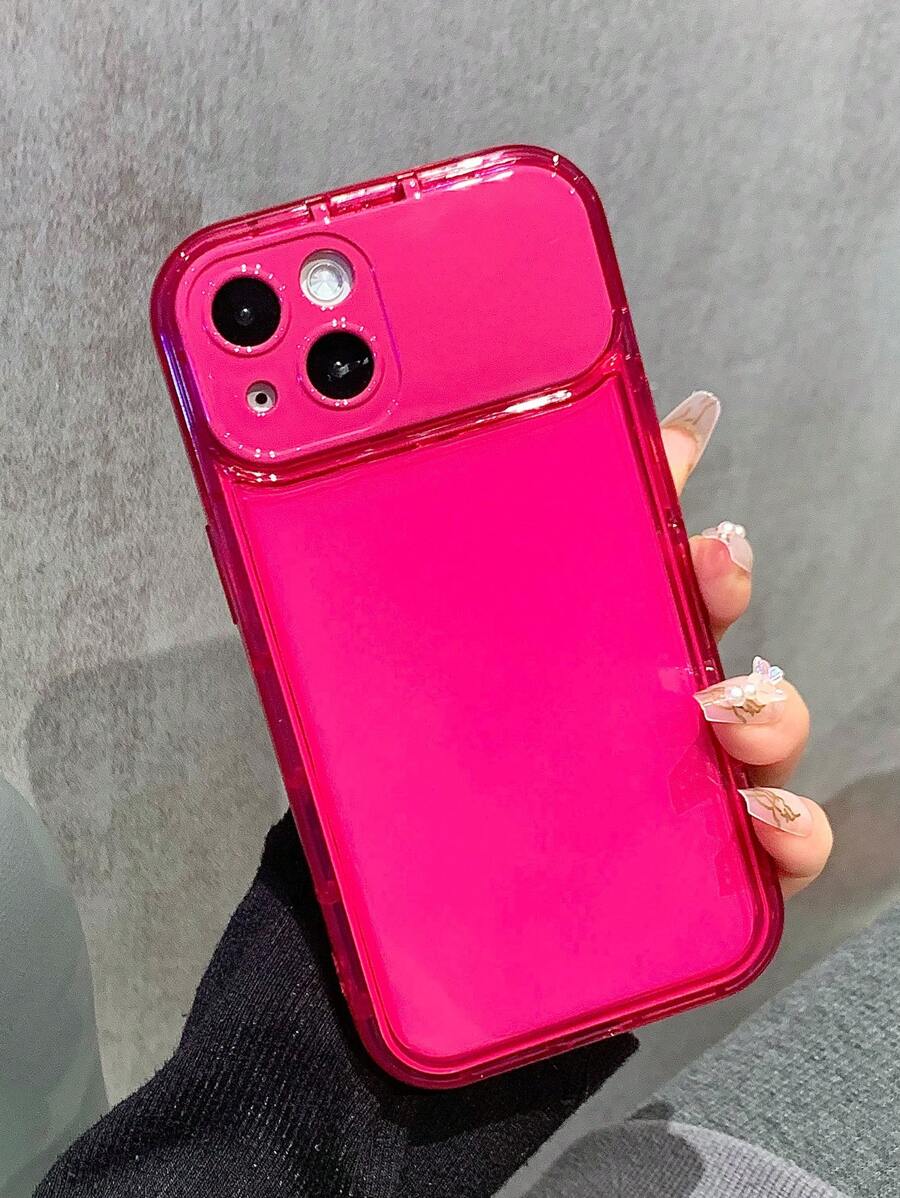 Card Holder Pink Neon Clear Phone Case With Mirror Compatible With Apple IPhone 15/15Pro | SHEIN UK