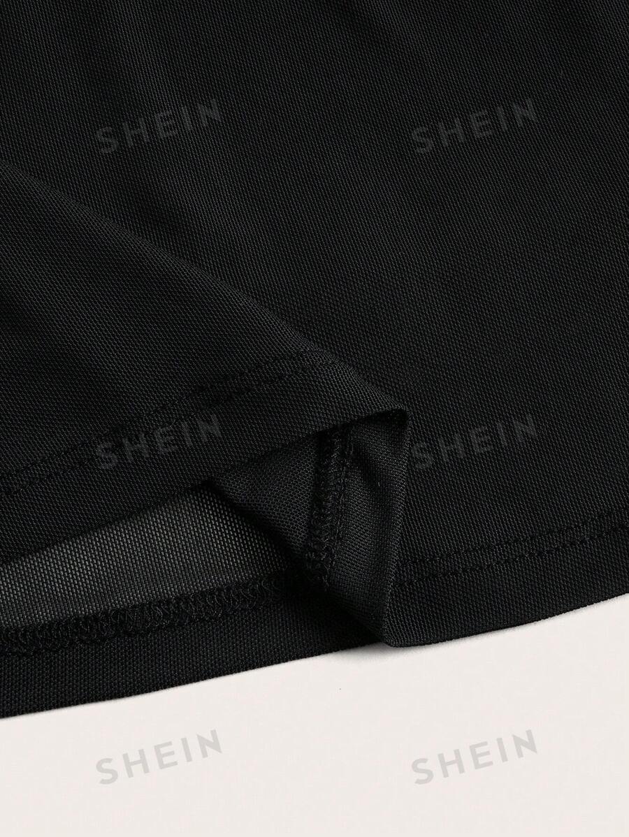 SHEIN EZwear Concert Outfit Fish Tail Star & Sun & Moon Print Black ...