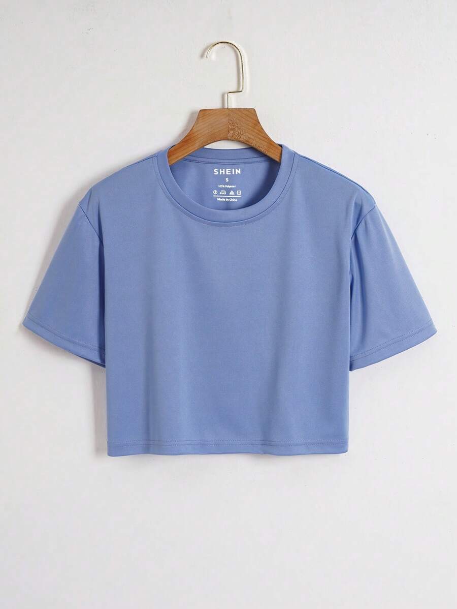 SHEIN EZwear Solid Crop Tee | SHEIN USA