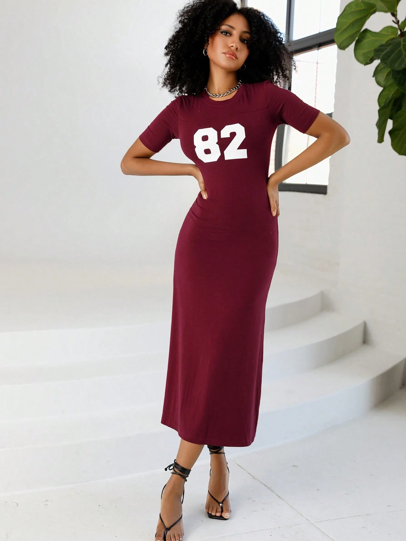 SHEIN Number Print Tee Dress | SHEIN USA