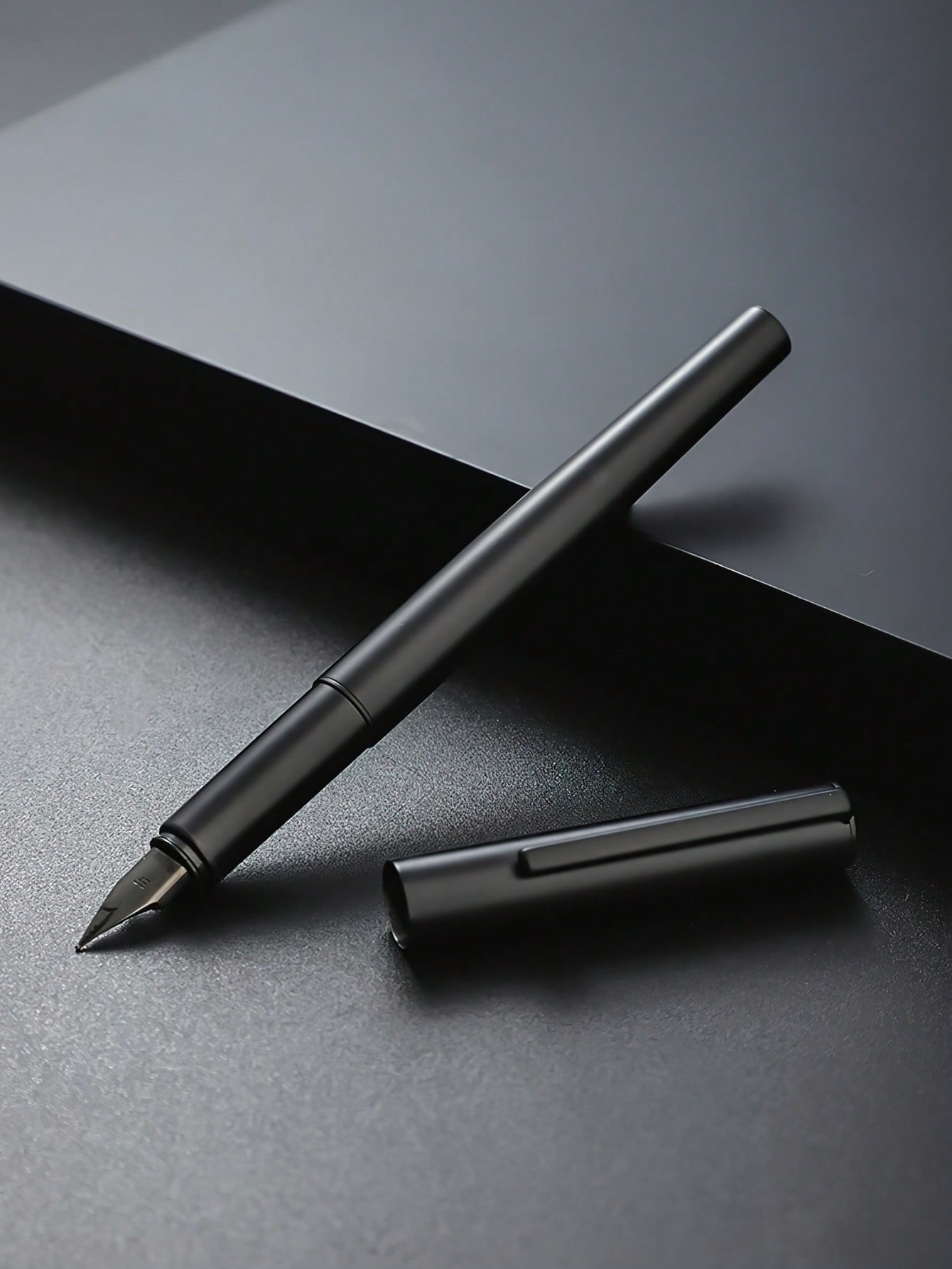 1pc Solid Color Stainless Steel Fountain Pen, Simple Multi-purpose Ink ...