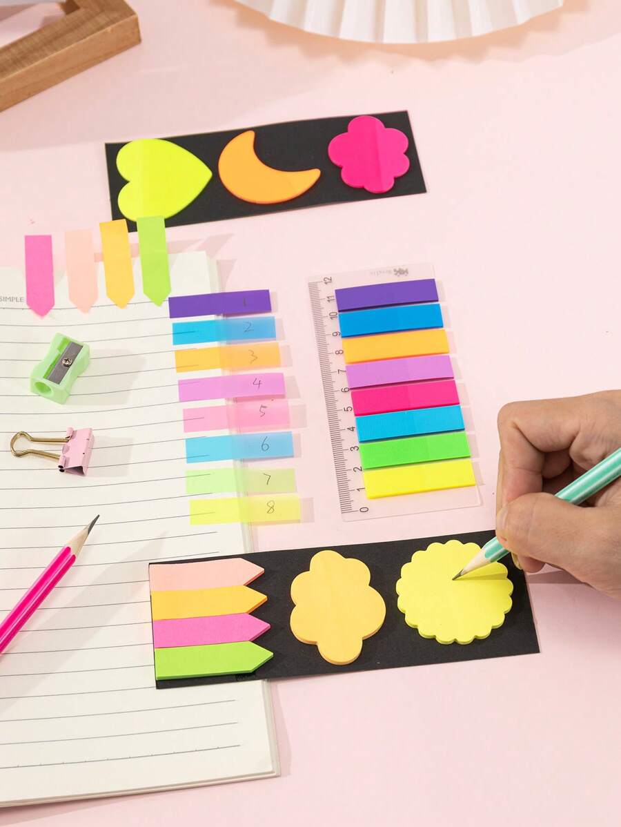 3 Sets Of Creative And Simple Style Sticky Notes With Wishing Text For ...