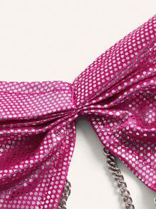 SHEIN ICON Chain Detail Backless Crop Metallic Halter Top | SHEIN USA