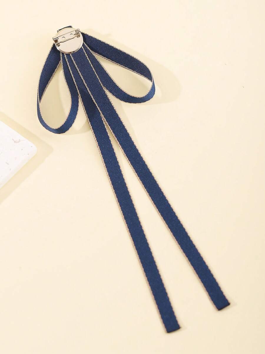 1pc Handmade Navy Blue Selvage Woven Ribbon With Long Streamers ...