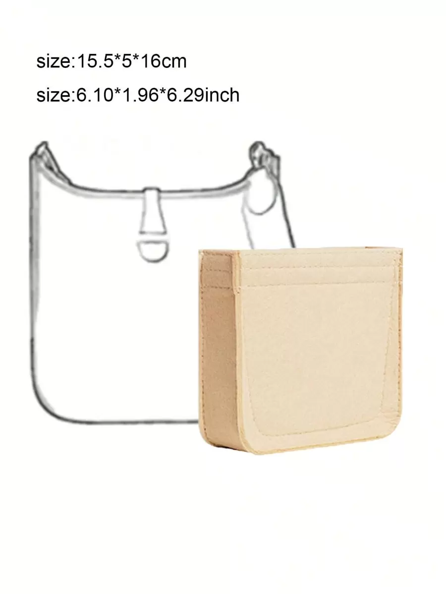 1pc Insert Bag Felt Make Up Organizer Bag Inner Purse Portable Base ...