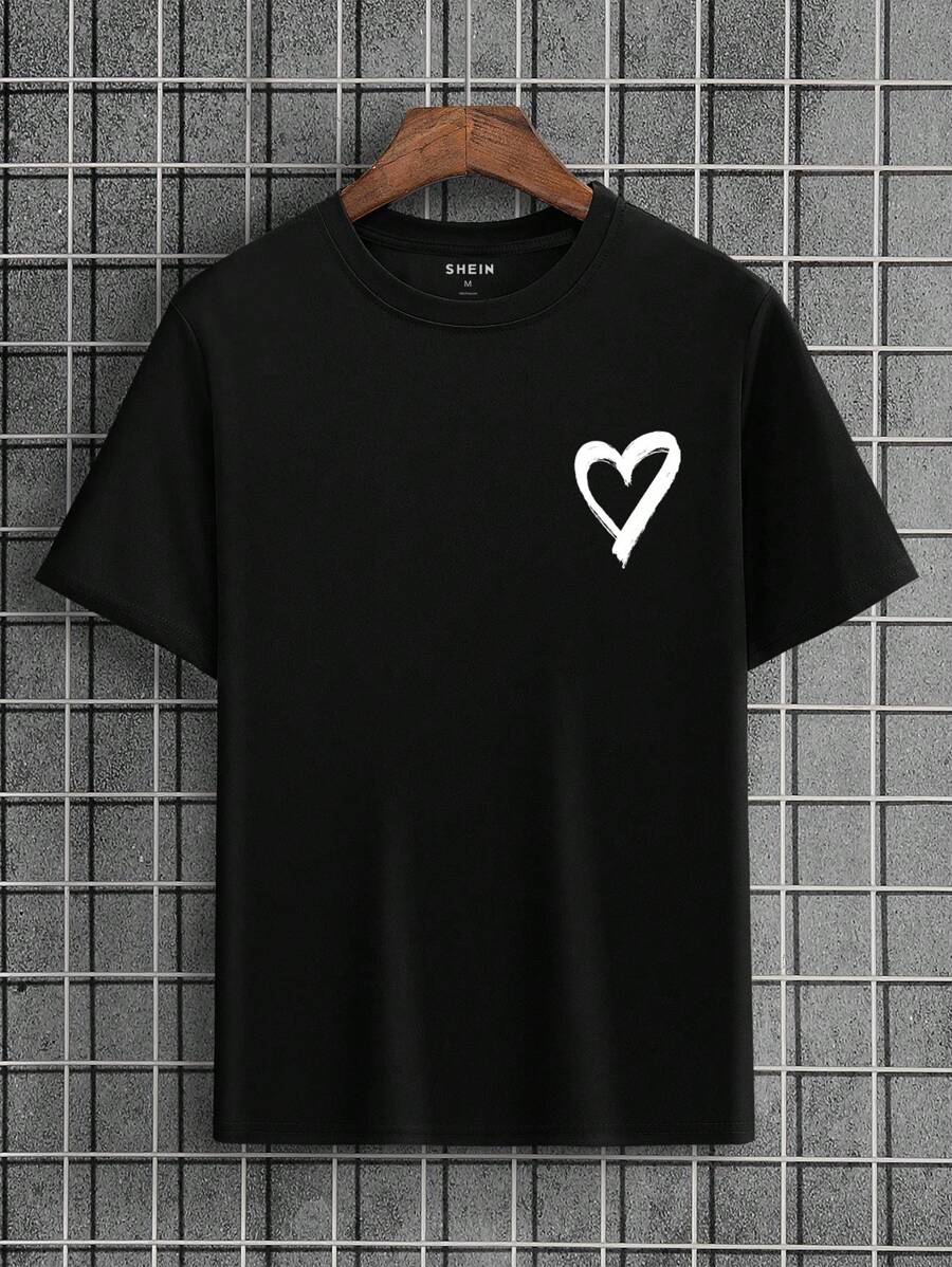 Men Heart Print Tee | SHEIN USA