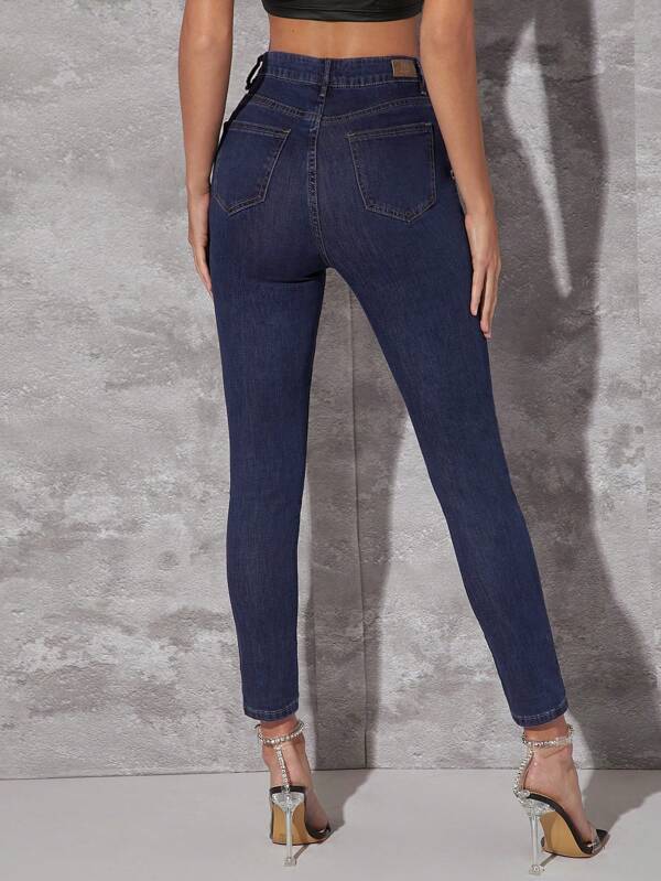 Rhinestone Fringe Skinny Jeans | SHEIN USA