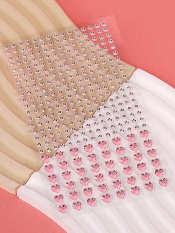 Gem Sticker, 1sheet ABS Heart Design Rhinestone Jewels Sticker For ...