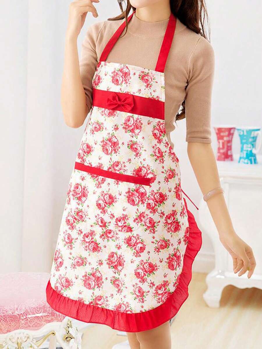 1pc Floral Print Apron | SHEIN USA