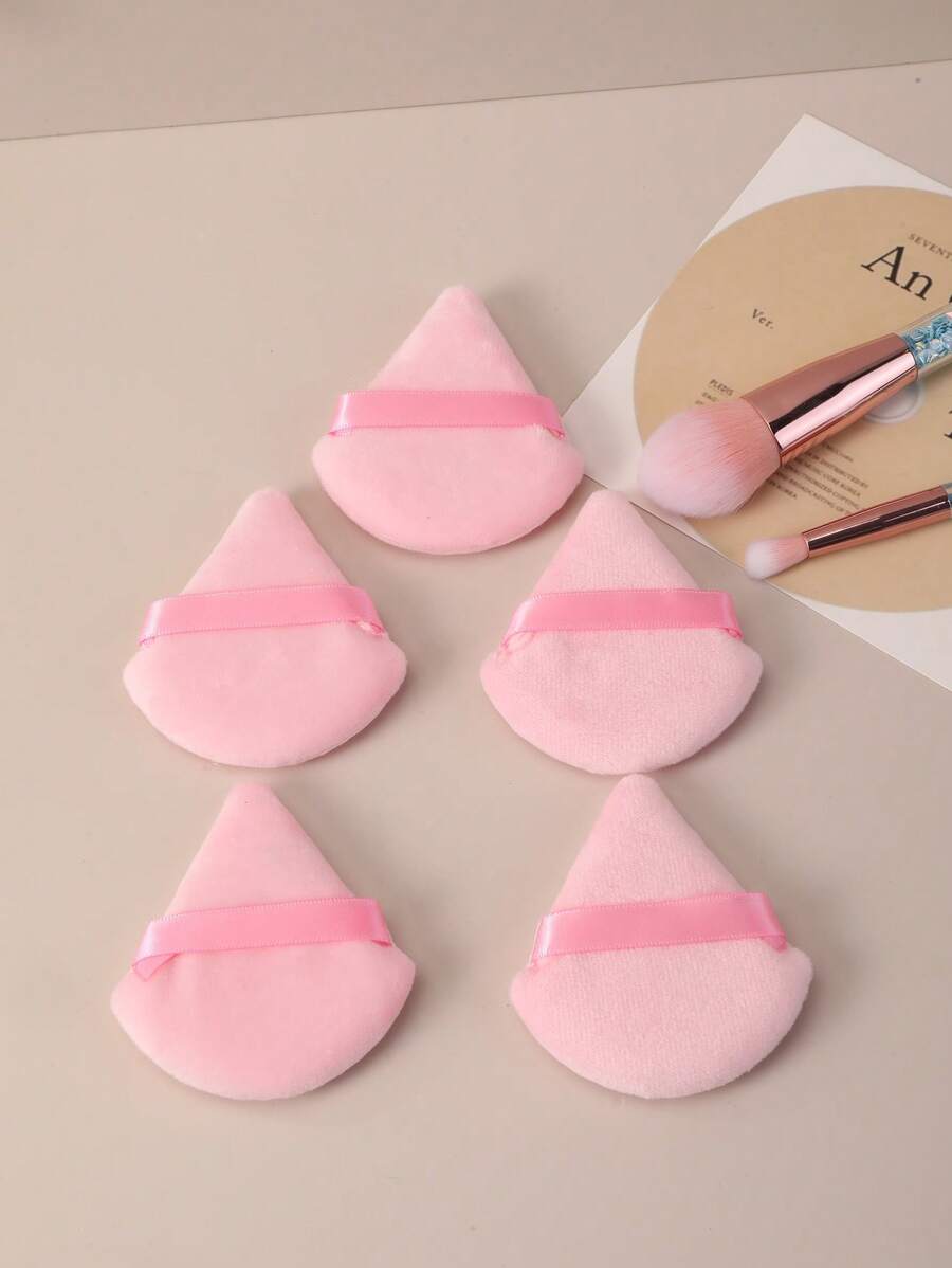 Dual Use Dry Wet Powder Puff 5pcs Triangle Shaped Super Soft Sponge