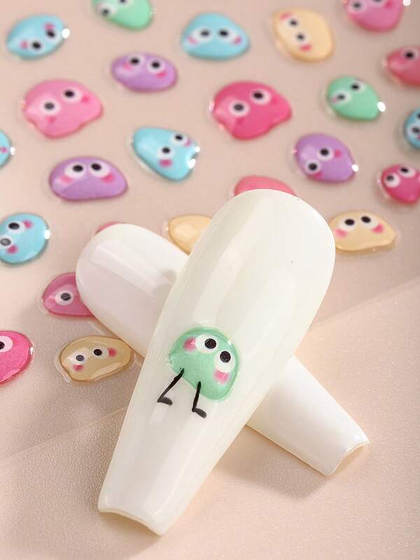Nail Art Sticker, 1sheet ABS 5D Cartoon Graphic Nail Sticker For Women ...