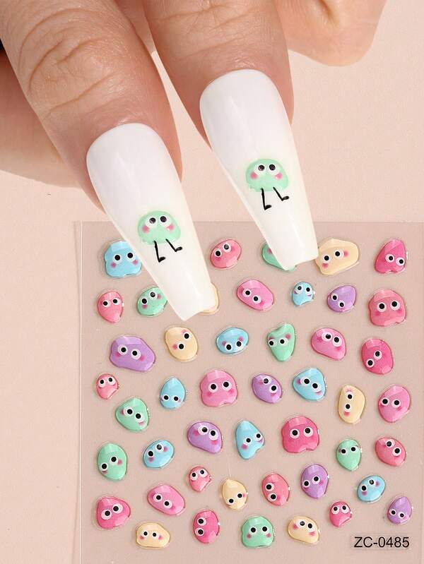 Nail Art Sticker, 1sheet ABS 5D Cartoon Graphic Nail Sticker For Women ...