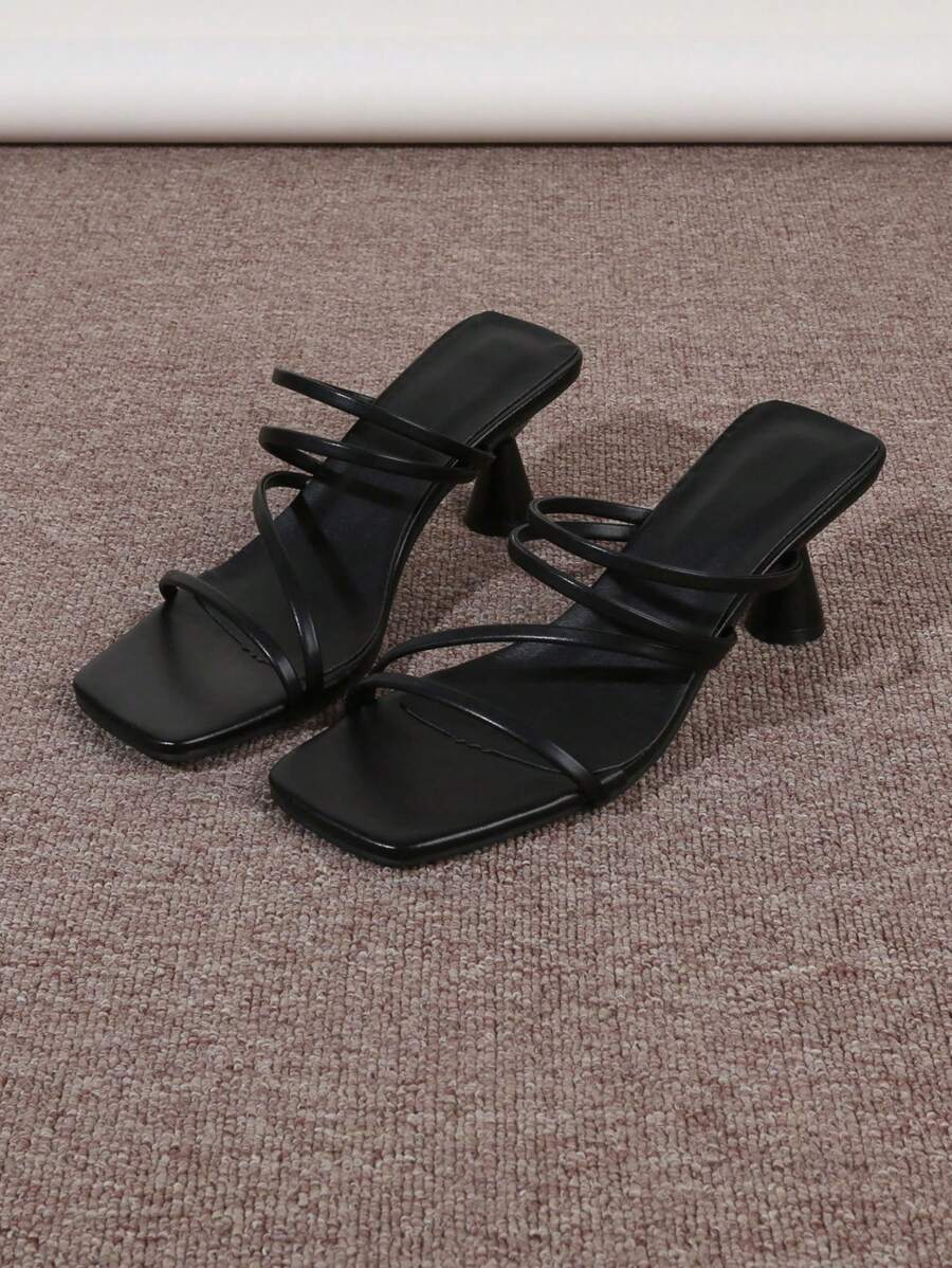 2024 Summer New Woman Ins Simple Style Open Toe Sandals With High Heels ...