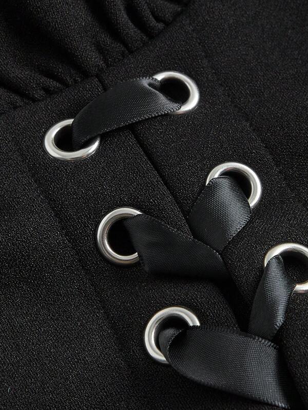 SHEIN MOD Robe à lacets manches bouffantes | Mode en ligne | SHEIN FRANCE