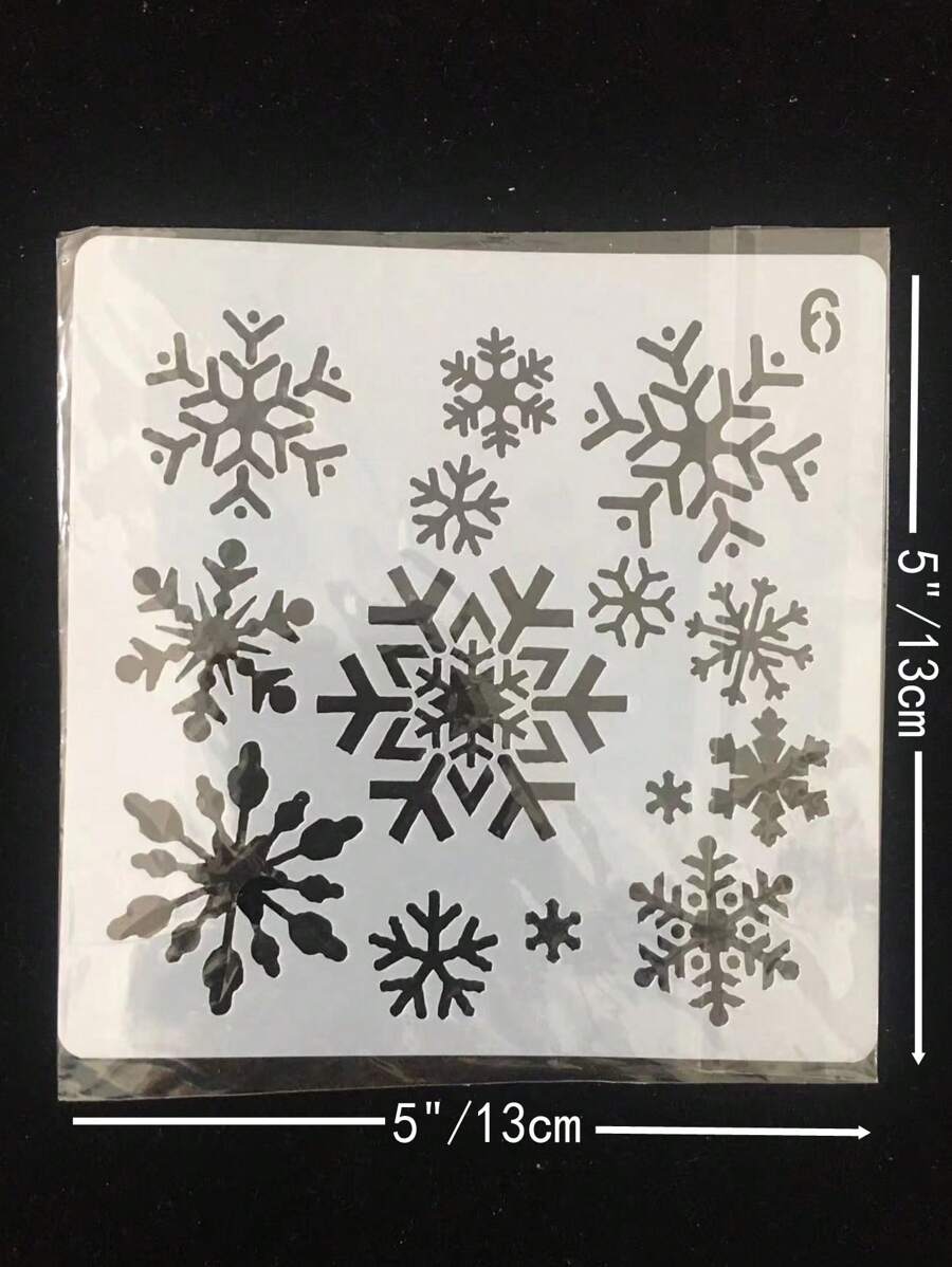 1pc Snowflake Hollow Drawing Stencil, Creative Multi-purpose Painting ...