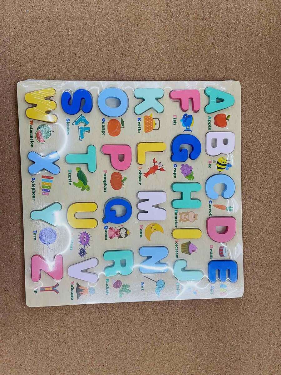 1pc Wooden Letter Learning Pad, Simple Multi-purpose Wooden Alphabet ...