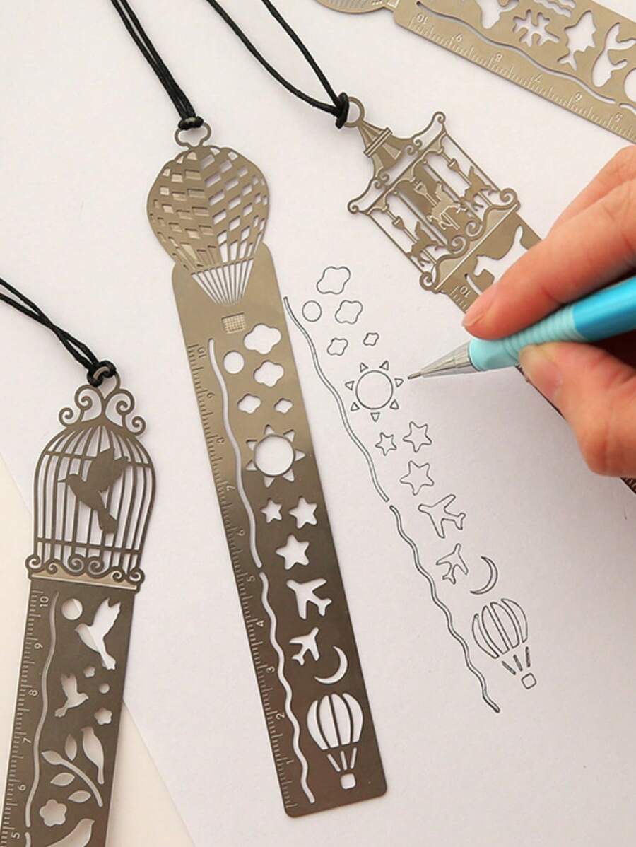 1pc Hollow Bookmark Ruler, Creative Multi-purpose Page Marker For ...