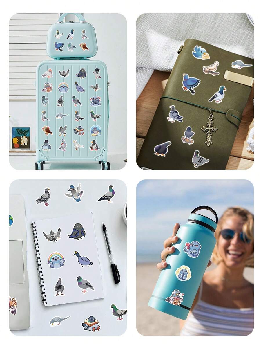 60pcs Pigeon Pattern Assorted Sticker, Cute Multi-purpose Sticker For ...