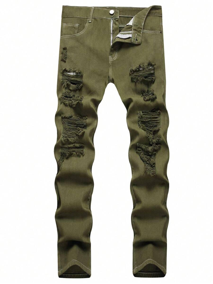 Men Ripped Frayed Skinny Jeans | SHEIN USA