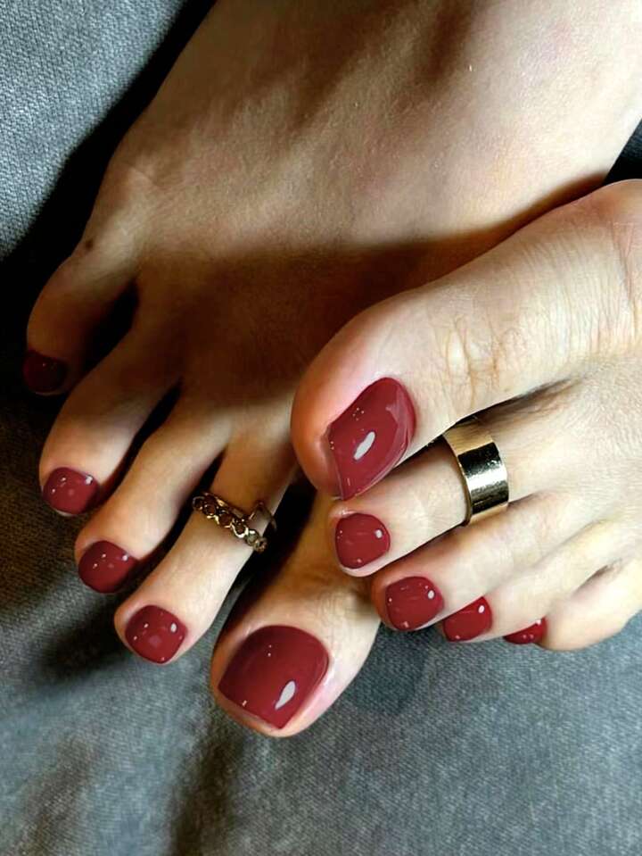 Red And Silver Toe Nail Designs