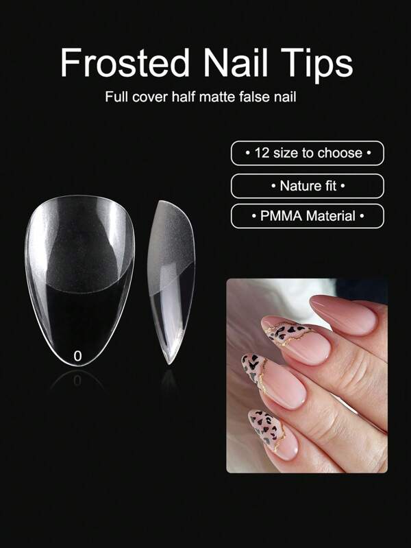 Transform Your Nails With 120pcs Short Almond Clear Fake Nail Clear