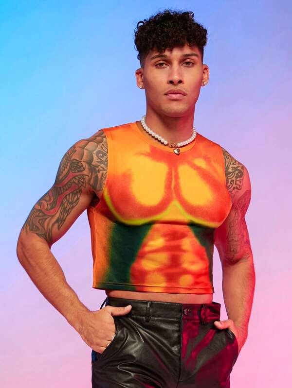 Manfinity Fever City Men Body Heat Map Print Crop Tank Top | SHEIN USA