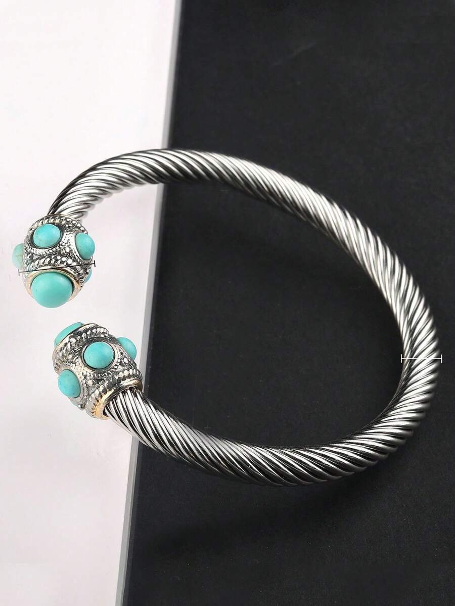 European & American Style Stainless Steel Cable Wire Bangle with ...