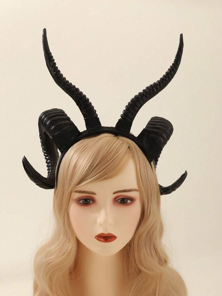 1pc Adult Style Goat Horn Headpiece Hair Hoop For Festival Party ...