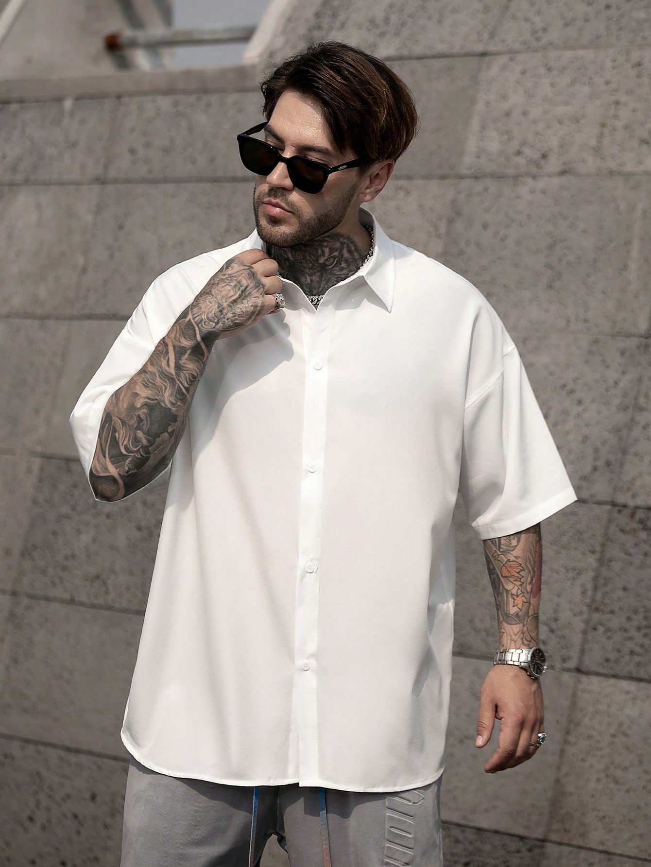 Men Solid Drop Shoulder Shirt | SHEIN USA
