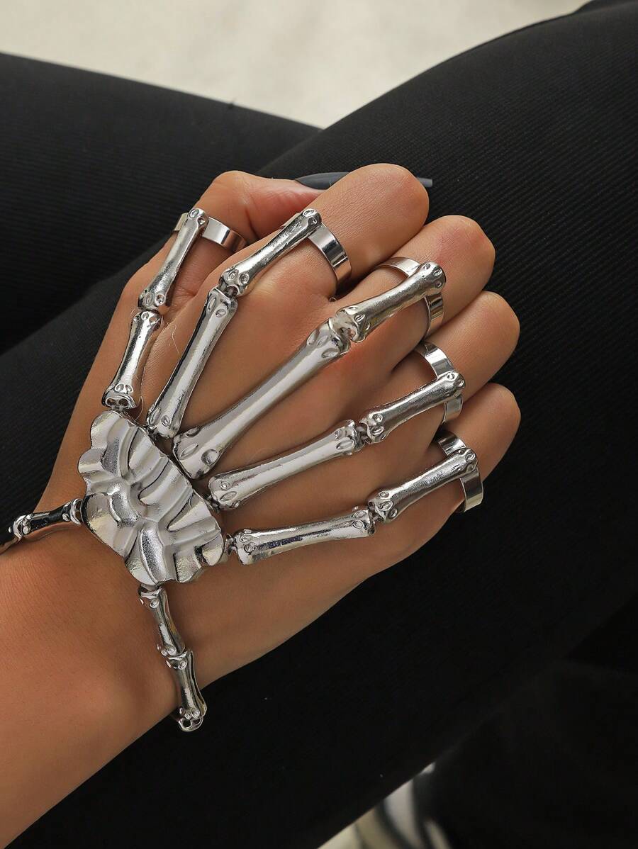 1pc Elastic Skeleton Hand Punk Hip Hop Makeup Dance Party Mitten ...