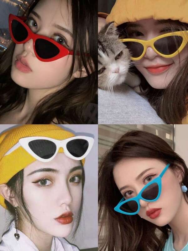 1pair Women Cat Eye Fashion Glasses For Outdoor Shein Usa