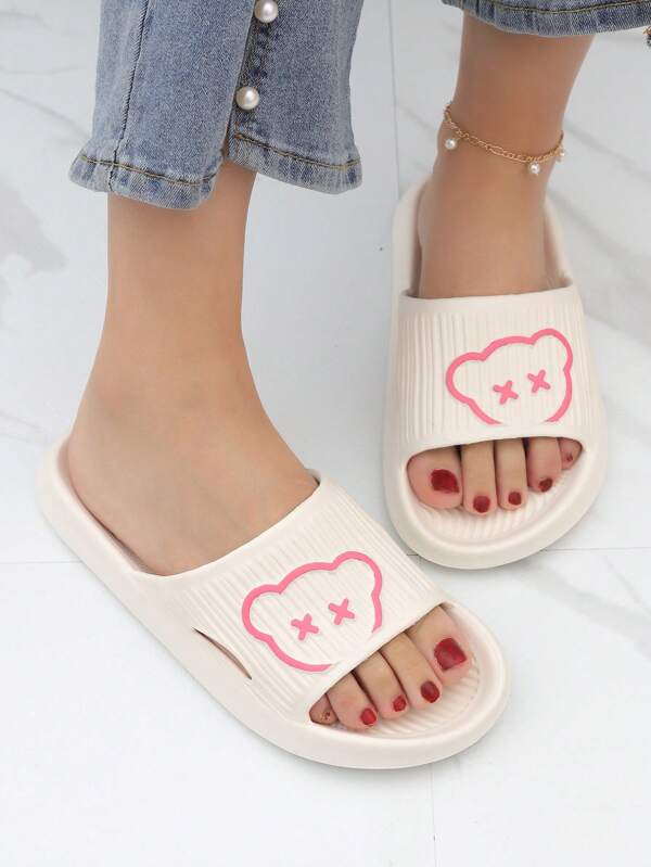 Women Cartoon Bear Pattern Slides, Preppy Outdoor EVA Slides | SHEIN UK
