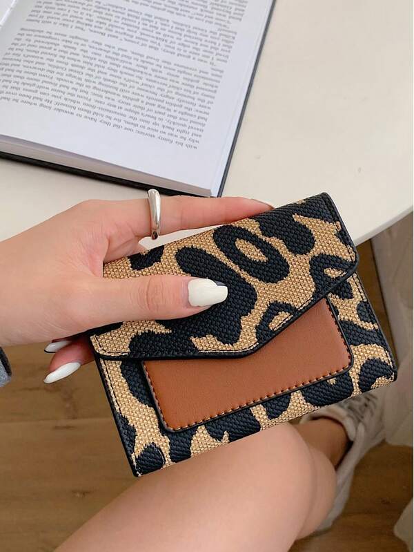Leopard Print Trifold Short Wallet | SHEIN USA