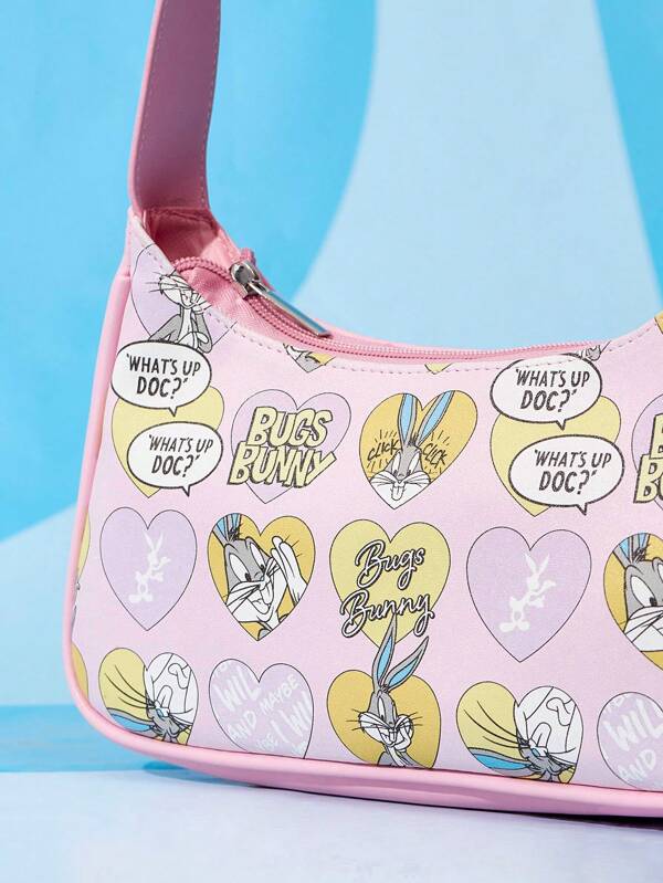 LOONEY TUNES X SHEIN Cartoon Rabbit Graphic Baguette Bag | SHEIN USA