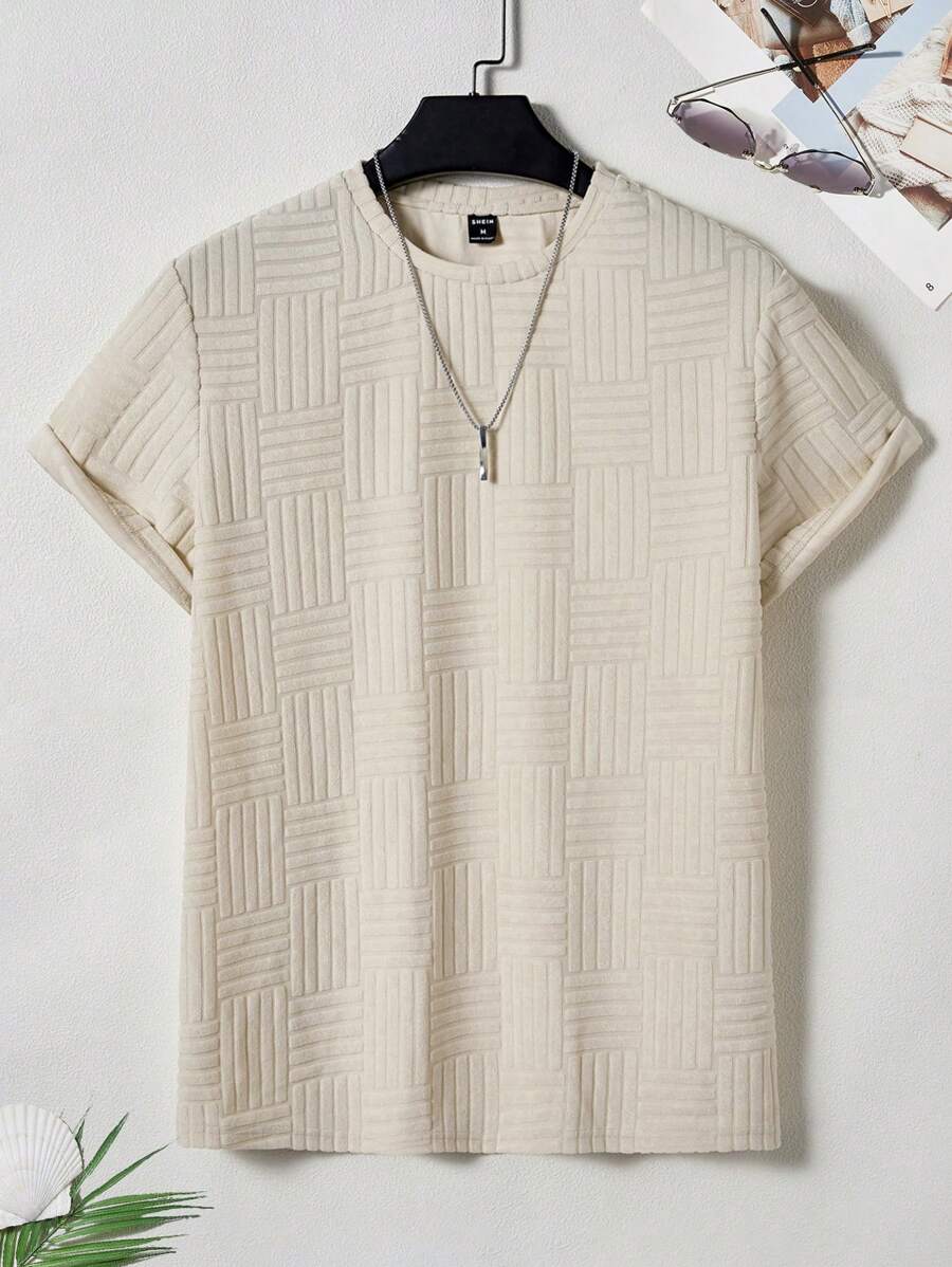 Manfinity ModaGents Men Solid Textured Tee | SHEIN USA