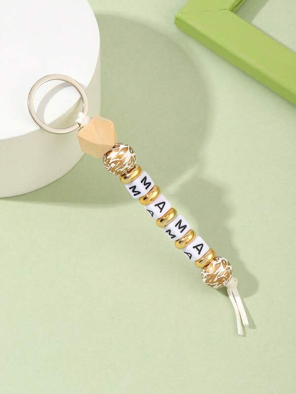 Letter Detail Bead Decor Keychain | SHEIN USA
