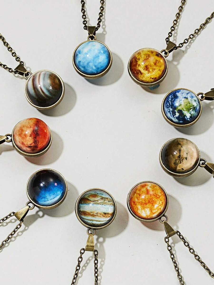 1pc Fashionable Vintage Double-Sided Glow-In-The-Dark Solar System ...