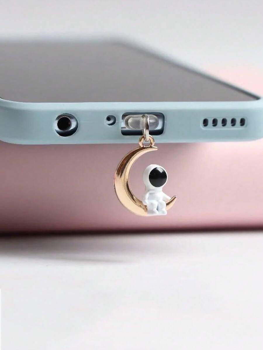 2pcs Astronaut Star & Moon Decor Phone Dust Plug | SHEIN USA