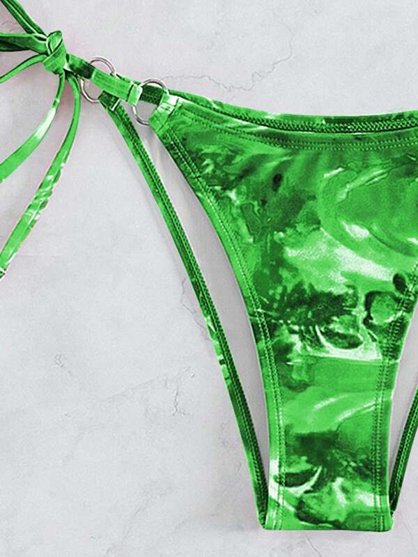 Tie Dye Ring Linked Bandeau Bikini Swimsuit Shein Usa
