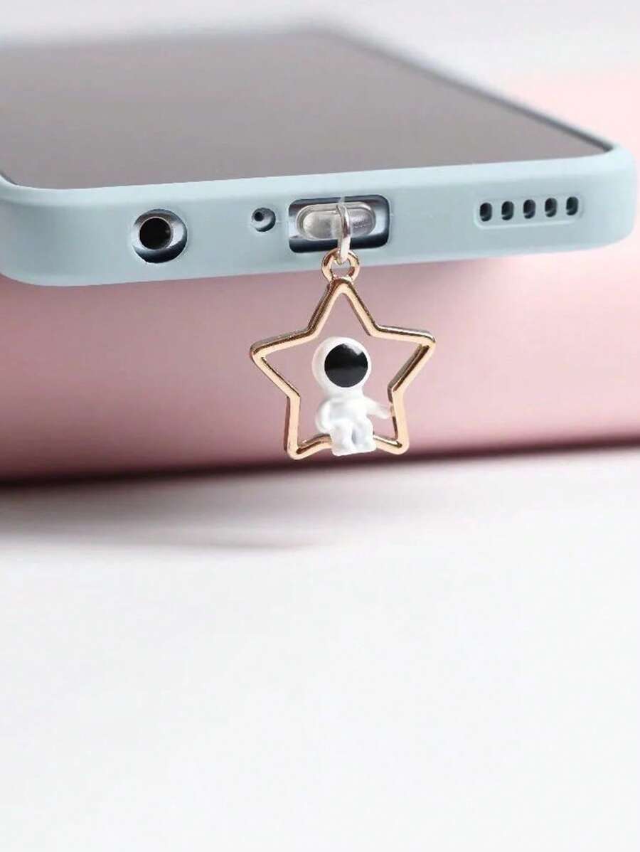 2pcs Astronaut Star & Moon Decor Phone Dust Plug | SHEIN USA