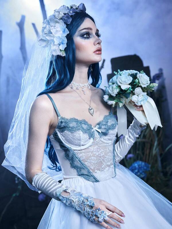 Goth Lace Panel Bustier Cami Top | SHEIN UK