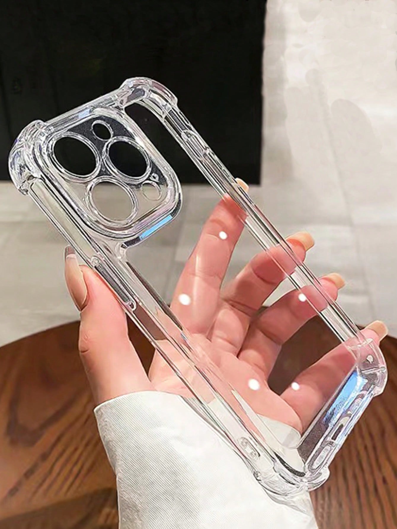 1pc New Transparent Phone Case With Four Corners Anti-fall And ...